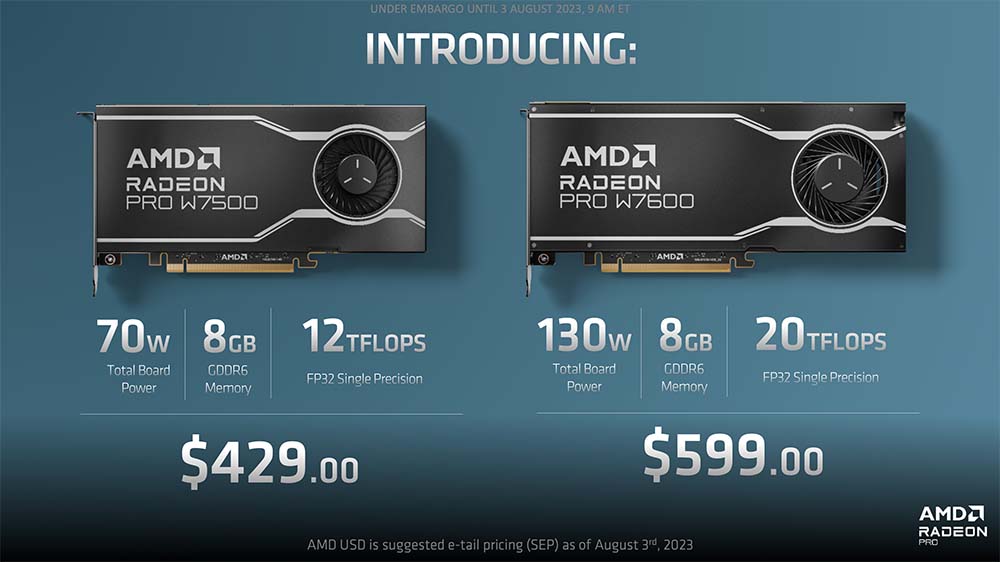 RDNA 3 GPU架构的Navi 33芯片，AMD Radeon Pro W7600与Radeon Pro W7500专业绘图卡登场 - 掘金咖