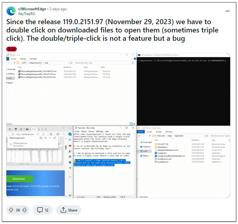 Microsoft Edge 每次下载完都需要点多次才能开启文件吗？ 你不孤单，这是Bug - 掘金咖